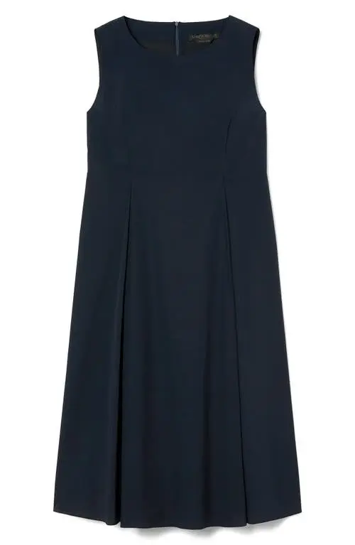Marina Rinaldi Zimino Sleeveless Stretch Cotton Midi Dress In